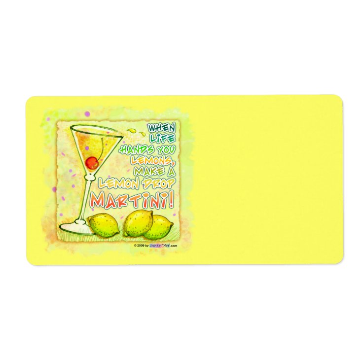 LEMON DROP MARTINI LABELS | Zazzle