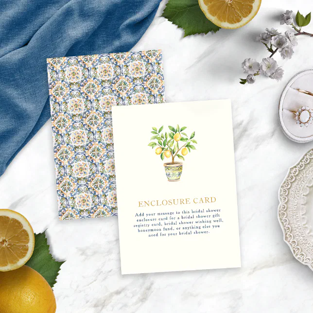 Lemon Enclosure Card | Zazzle