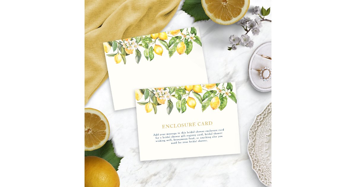 Lemon Enclosure Card | Zazzle