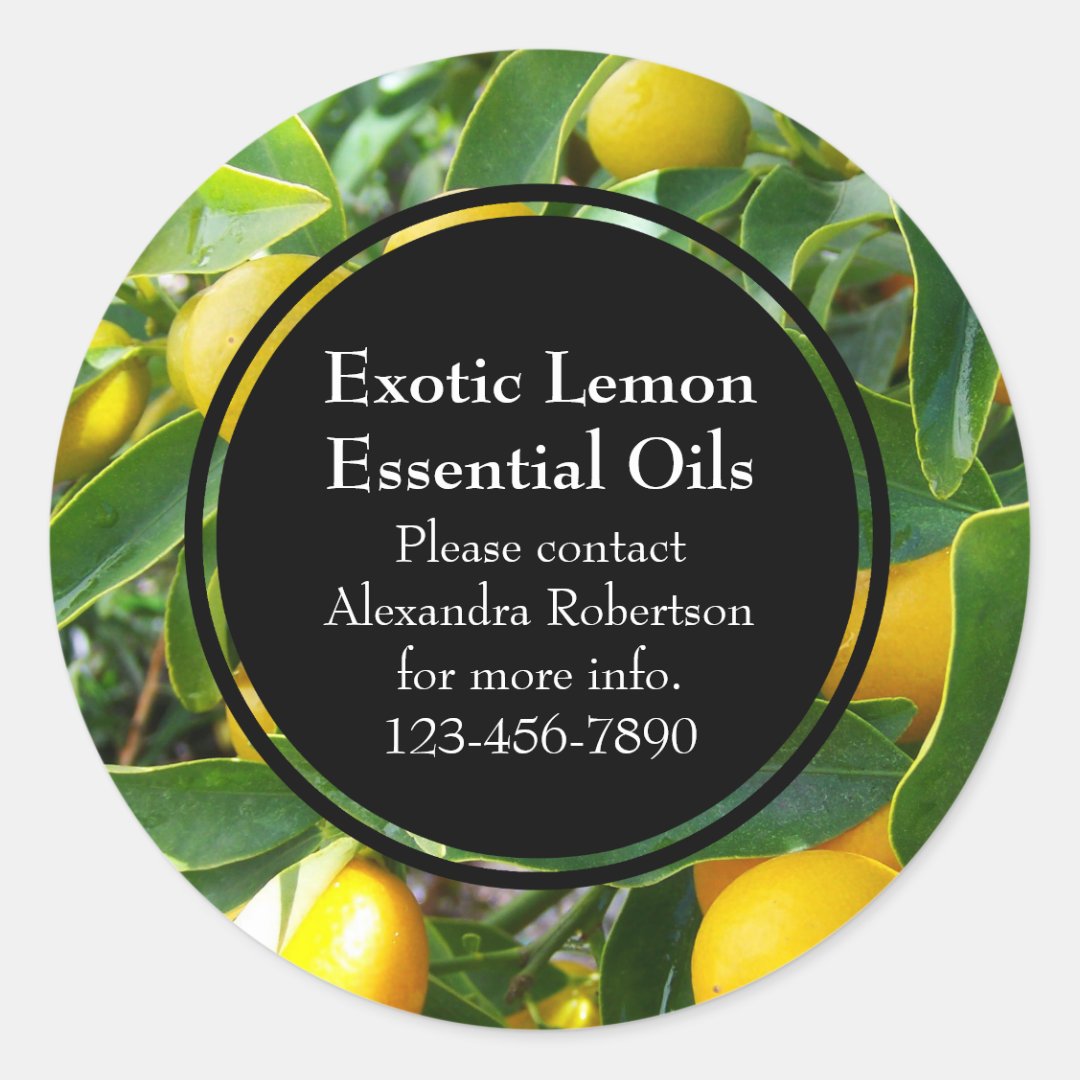 Lemon Essential Oil Business Bottle Label | Zazzle