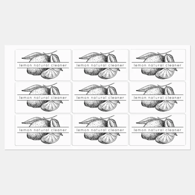 Lemon Essential Oil Spray Bottle Waterproof Labels | Zazzle