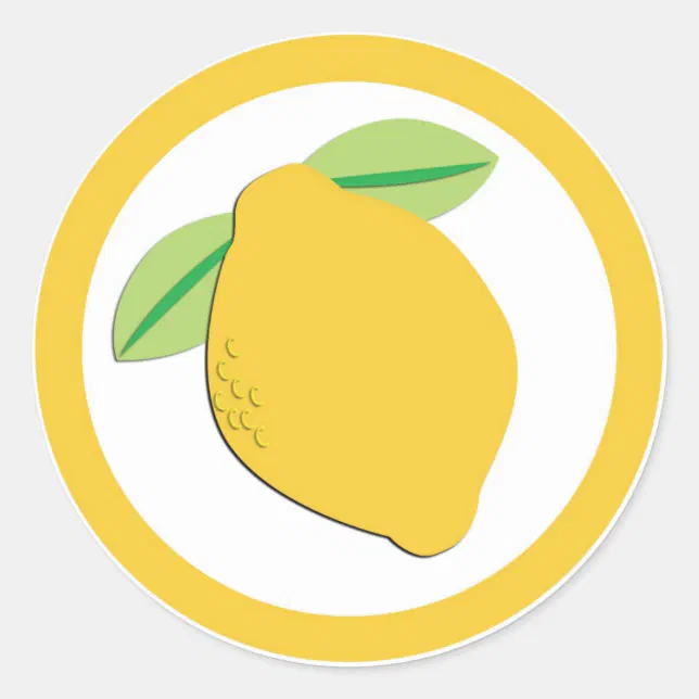 Lemon flavor circle sticker labels | Zazzle