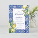 Lemon Foliage Blue Mediterranean Wedding Invitation | Zazzle