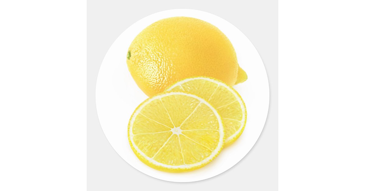 Lemon fruit classic round sticker | Zazzle