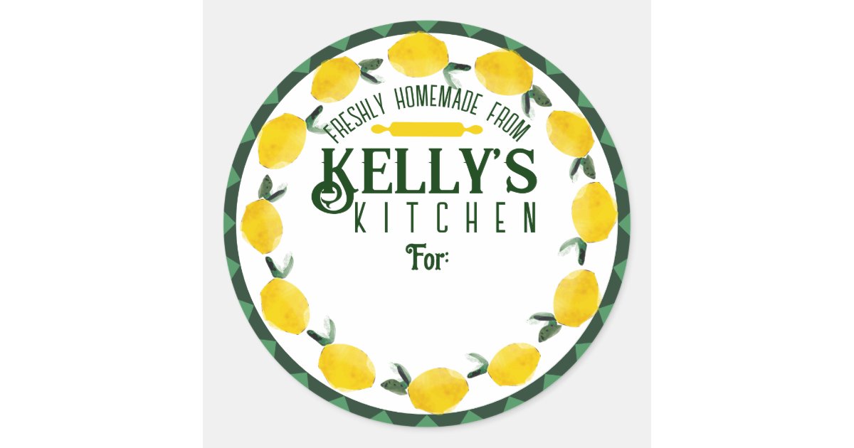 lemon fruit cooking baking gift tag stickers | Zazzle