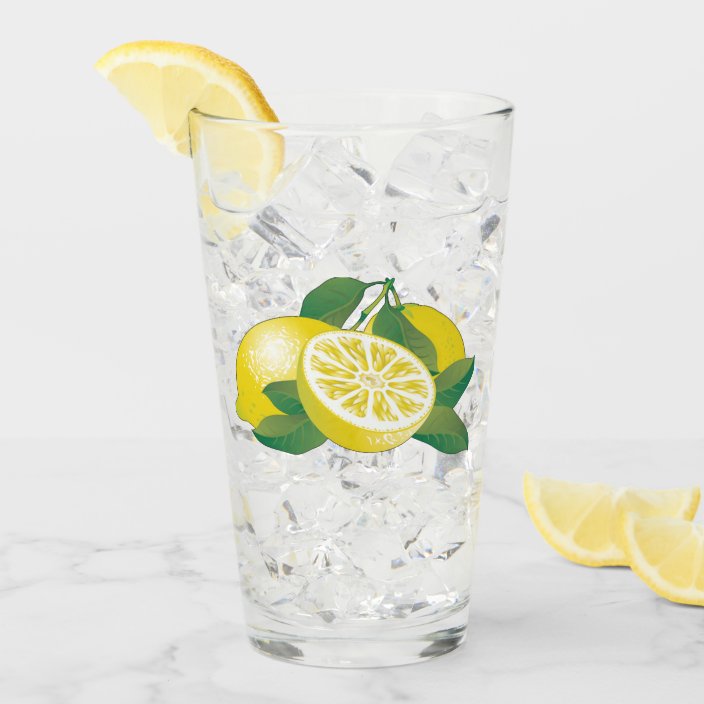 Lemon Fruit Drinking Glass | Zazzle.com