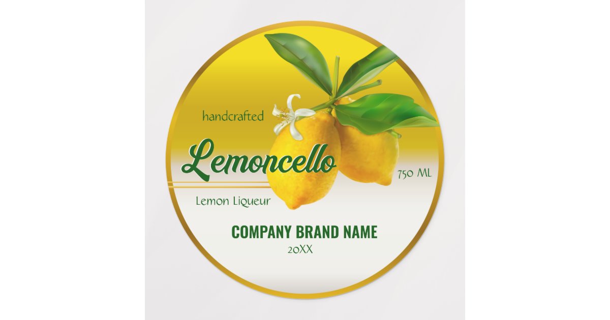 Lemon Fruit Lemoncello Labels | Zazzle