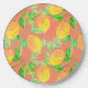 Lemon fruit pattern yellow and peach pink wireless charger | Zazzle
