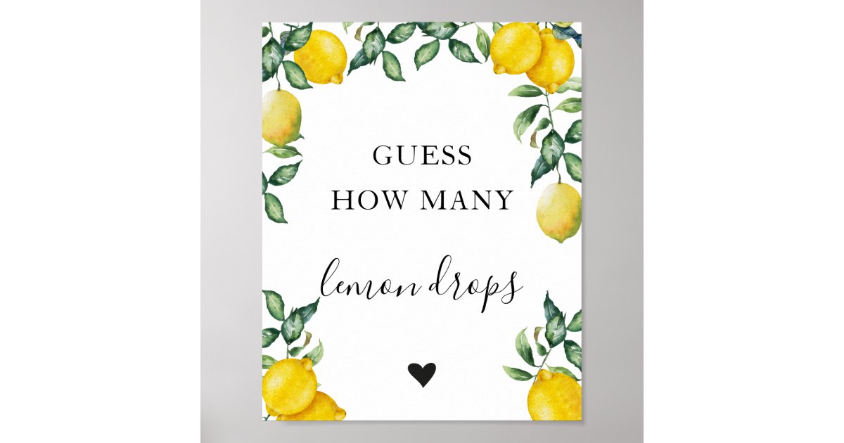 Lemon Guess How Many Game sign | Zazzle