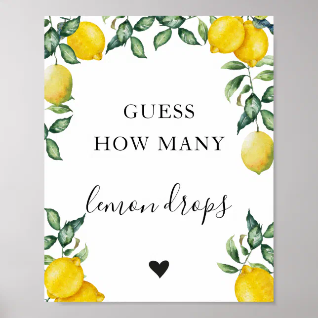 Lemon Guess How Many Game sign | Zazzle
