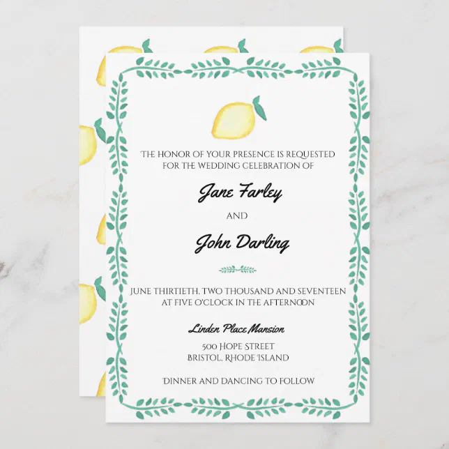 Lemon invitation | Zazzle