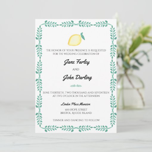 Lemon invitation | Zazzle