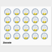 Lemon Italian Blue Tile Wedding Welcome Sticker | Zazzle