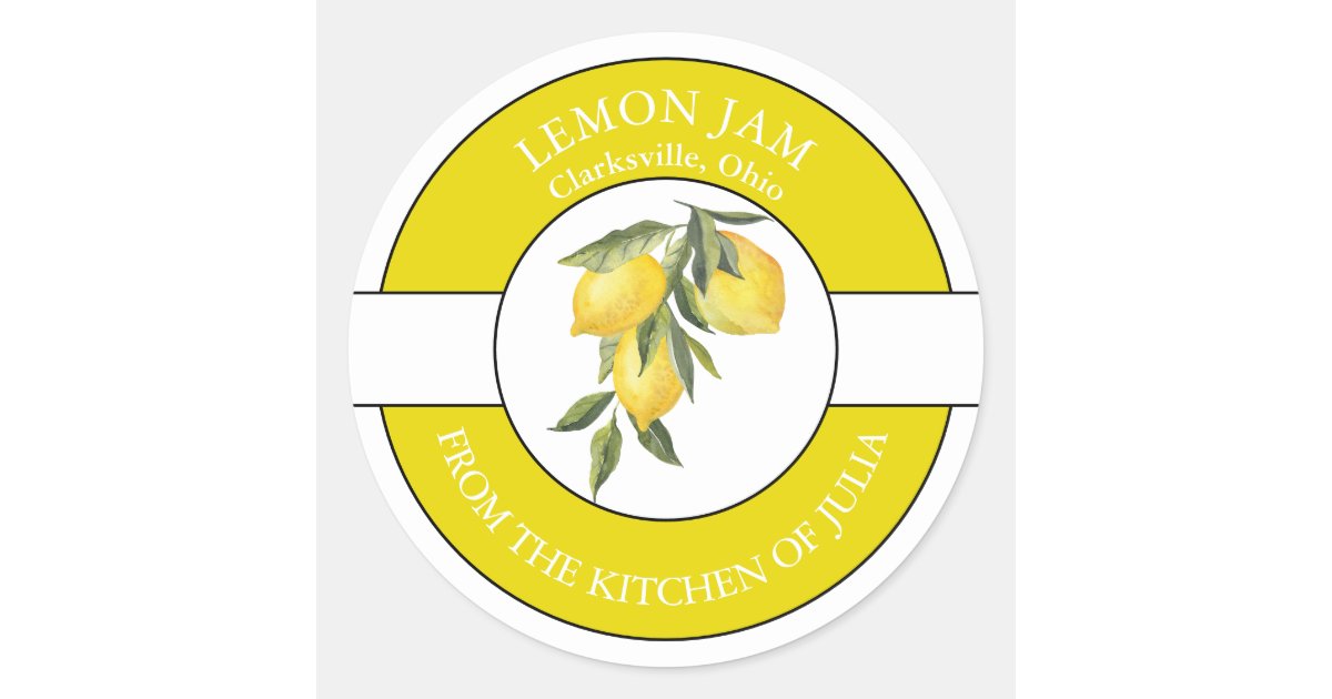 Lemon Jam Label | Zazzle