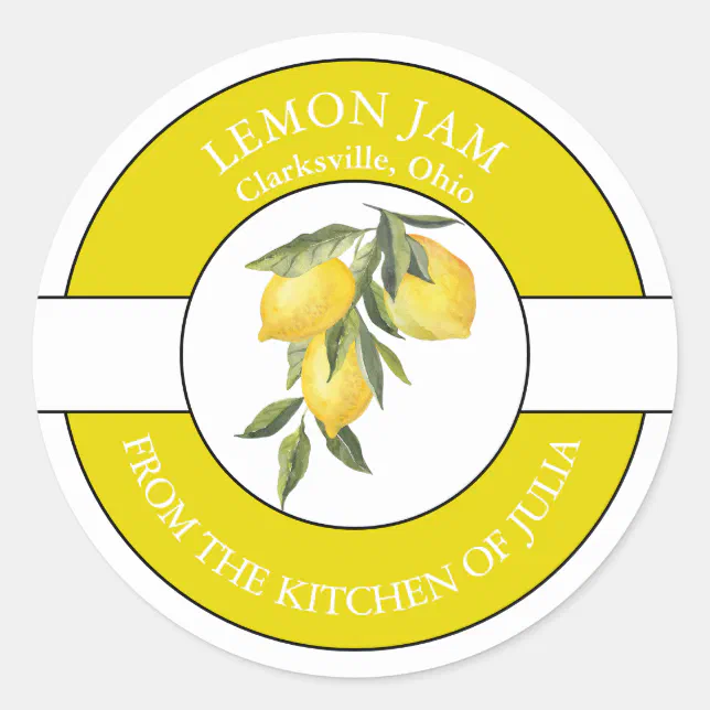 Lemon Jam Label | Zazzle