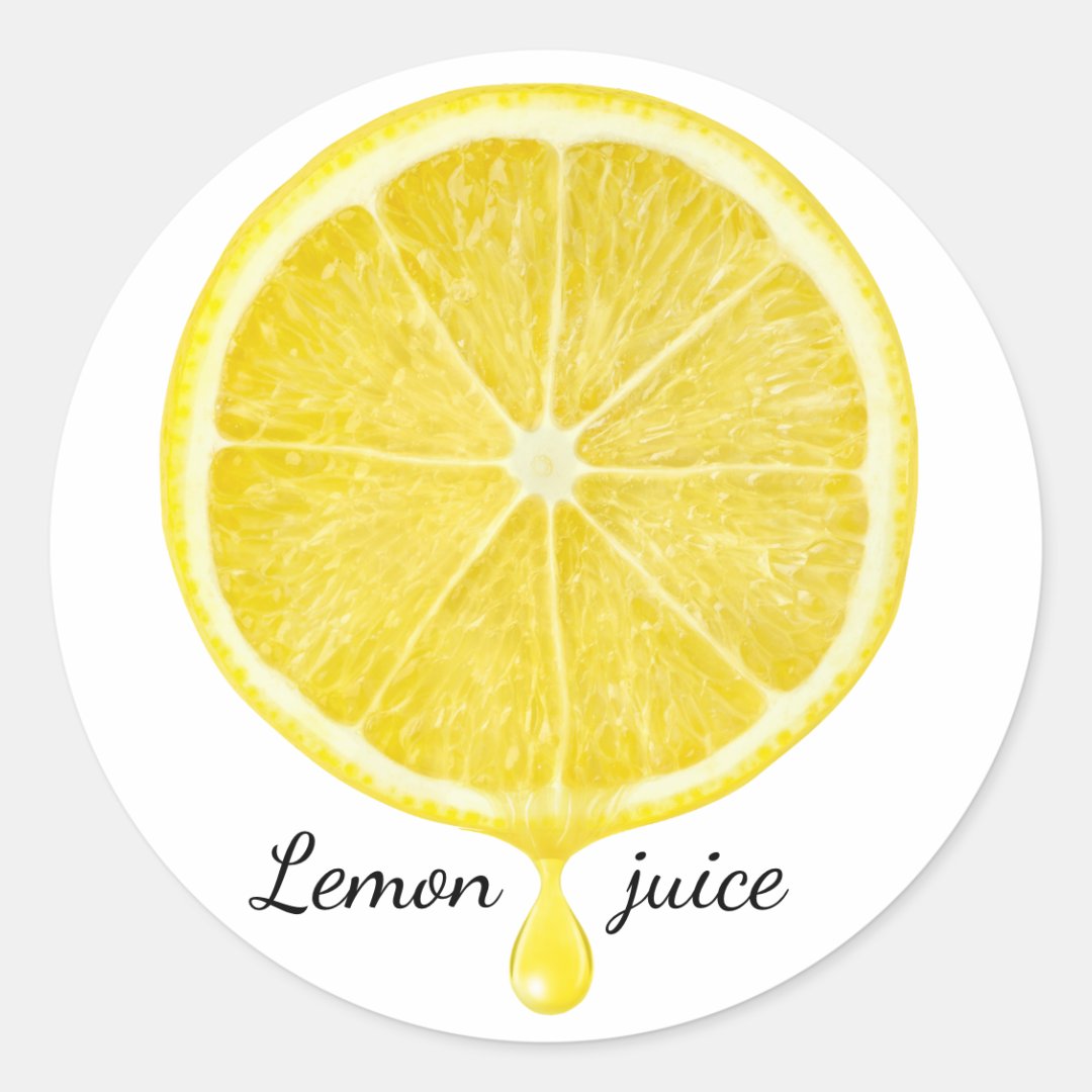 Lemon juice classic round sticker | Zazzle