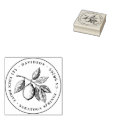 Lemon Leaves Rustic Botanical Round Return Address Rubber Stamp | Zazzle