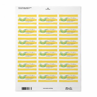 Lemon Leaves Yellow & Green | Personalized Label | Zazzle