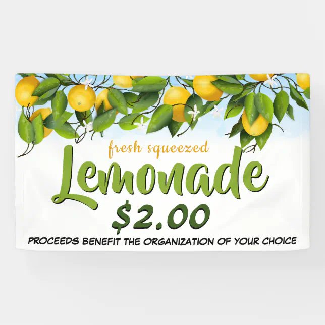 Lemon Lemonade Stand Fundraiser Banner | Zazzle