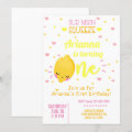 Lemon, lemons girl 1st first birthday invite. invitation | Zazzle