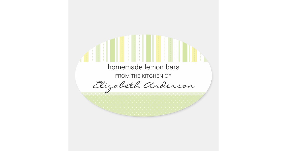 Lemon Lime Stripes Kitchen Label Baking Sticker | Zazzle
