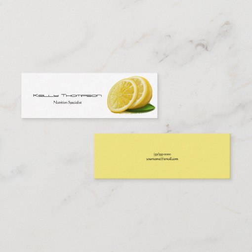 Lemon Logo Mini Business Card | Zazzle