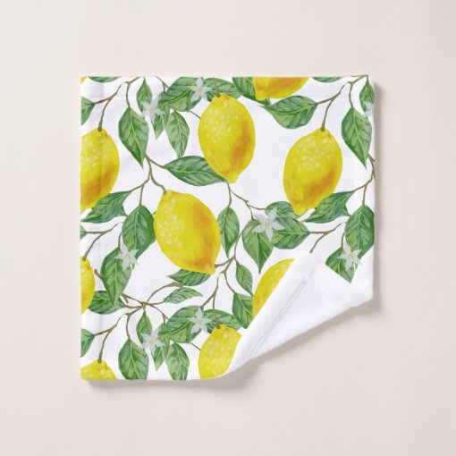 Lemon Lush White Bath Towel Set | Zazzle