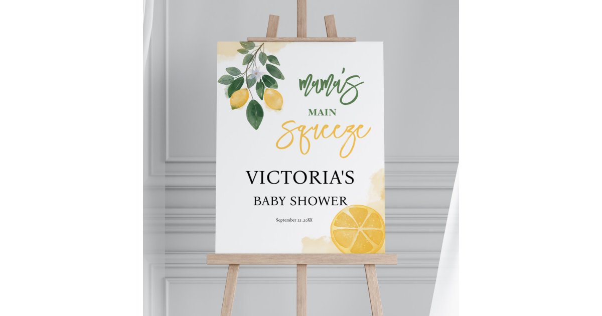 Lemon Mama's Main Squeeze Baby Shower Foam Board | Zazzle