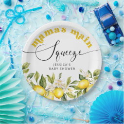 Lemon mamas main squeeze baby shower paper plates | Zazzle