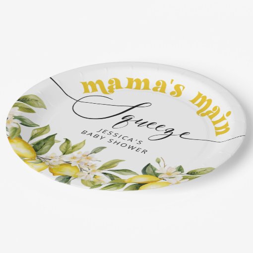 Lemon mamas main squeeze baby shower paper plates | Zazzle