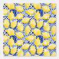 Lemon Mediterranean Tile Blue Yellow Watercolor Wallpaper | Zazzle
