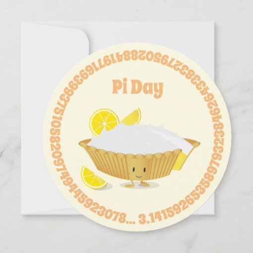 Lemon Meringue Pie Math Holiday Pi Day Invitation | Zazzle