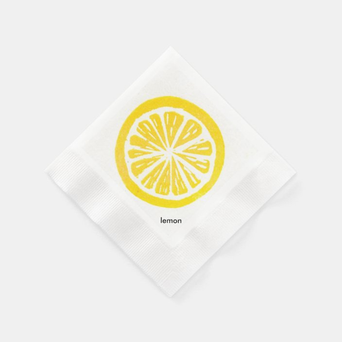 Lemon Paper Cocktail Napkins | Zazzle.com