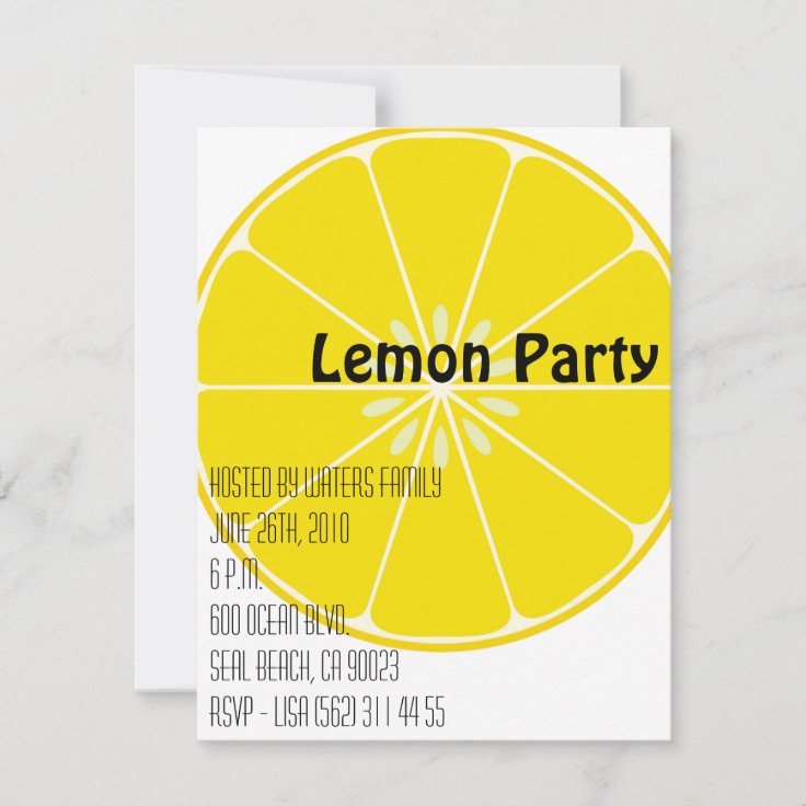 Lemon Party Invitation | Zazzle