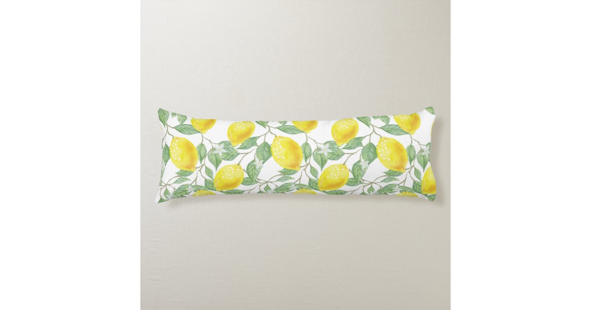 Lemon Pattern Body Pillow | Zazzle