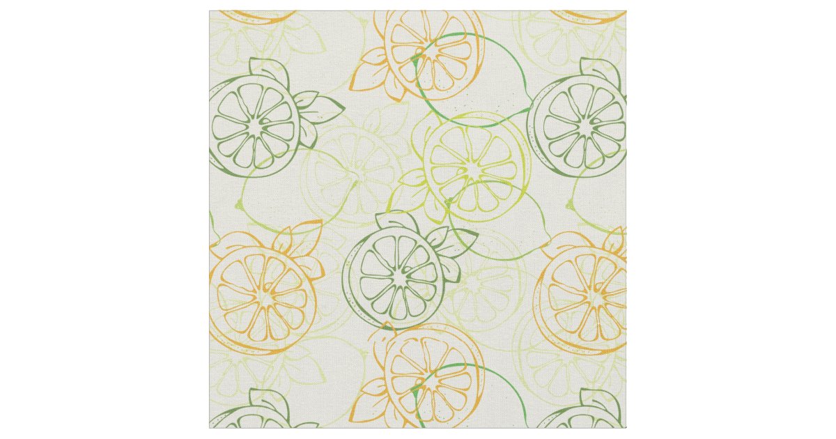 Lemon Pattern Fabric | Zazzle
