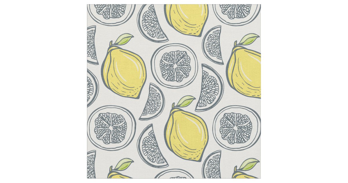 Lemon Pattern fabric | Zazzle.com