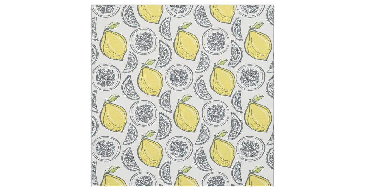 Lemon Pattern fabric | Zazzle.com