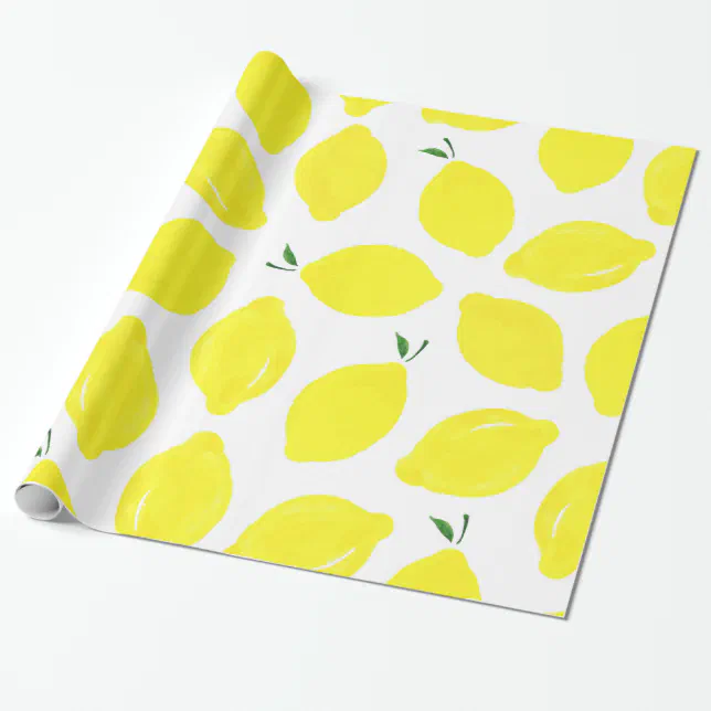 Lemon Pattern Wrapping Paper | Zazzle