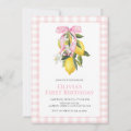 Lemon Pink Bow preppy Coquette birthday Invitation | Zazzle