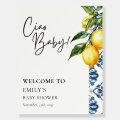 Lemon Positano Italian Baby Shower Welcome Sign | Zazzle