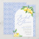 Lemon Positano Italian Blue Tile Bridal Shower Invitation | Zazzle