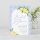 Lemon Positano Italian Blue Tile Bridal Shower Invitation | Zazzle