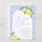 Lemon Positano Italian Blue Tile Bridal Shower Invitation | Zazzle