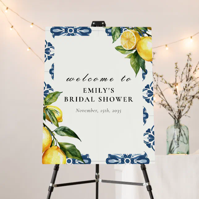 Lemon Positano Italian Bridal Shower Welcome Sign | Zazzle