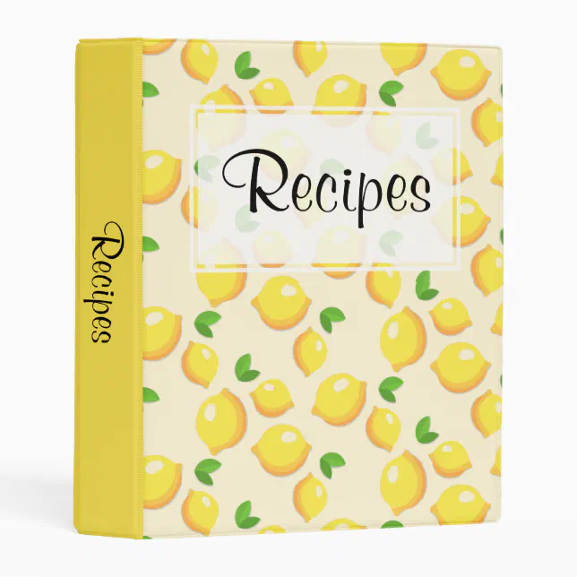 Lemon Recipe Mini Binder | Zazzle