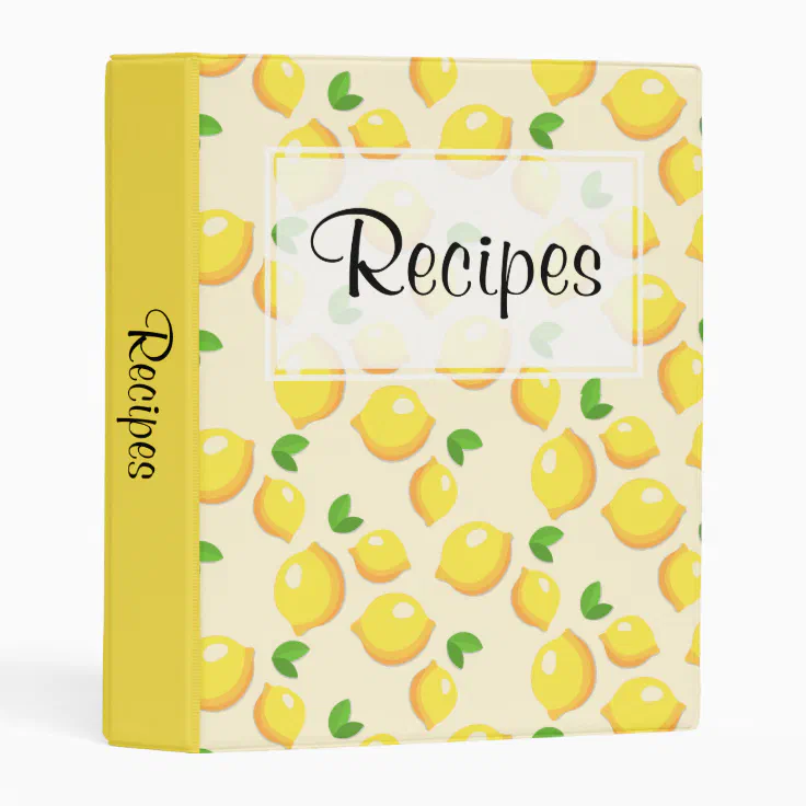Lemon Recipe Mini Binder | Zazzle