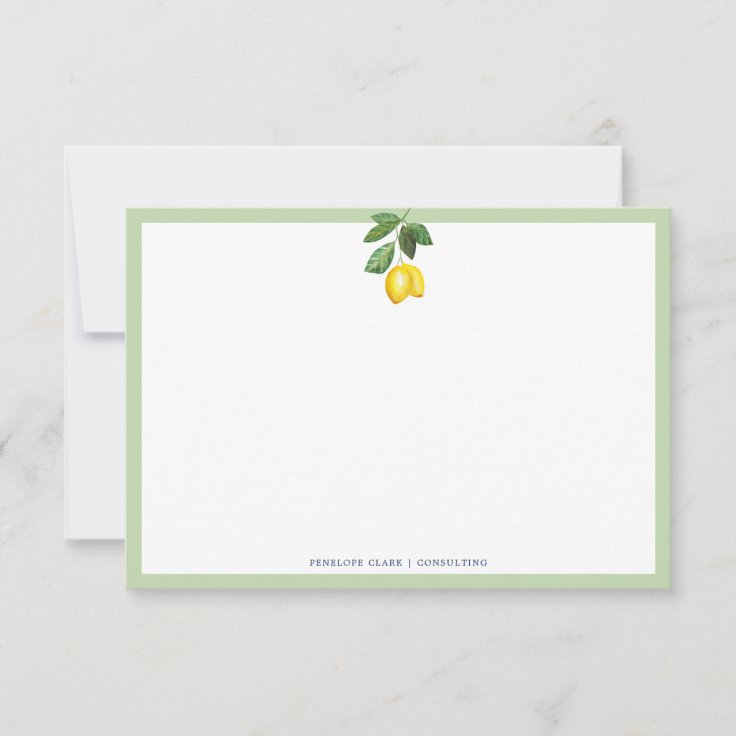 Lemon Season | Lemon Tree Note Card | Zazzle