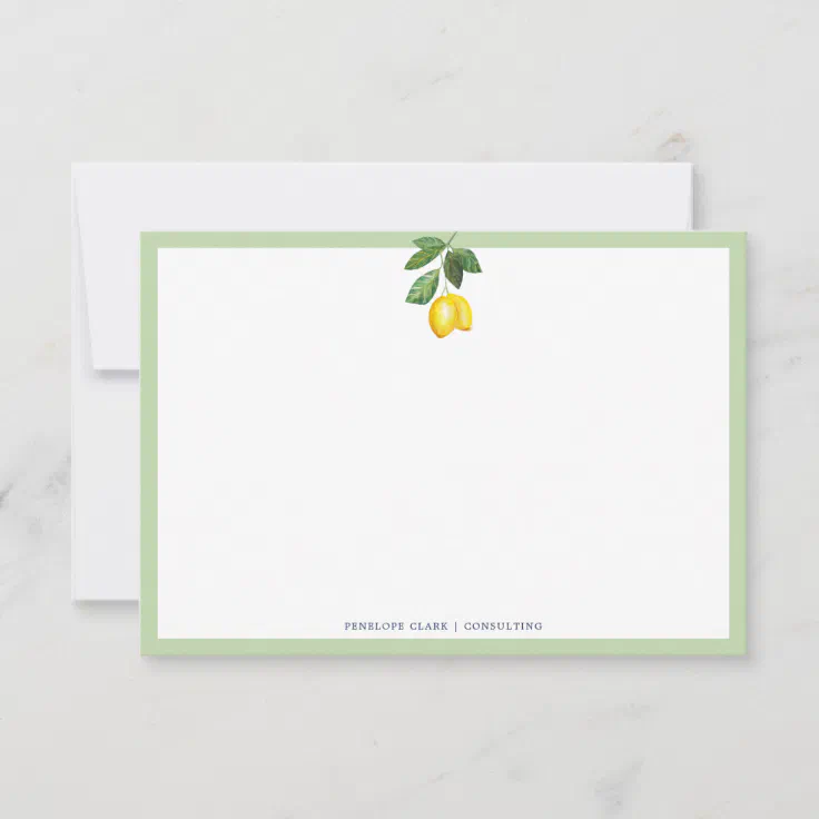 Lemon Season | Lemon Tree Note Card | Zazzle