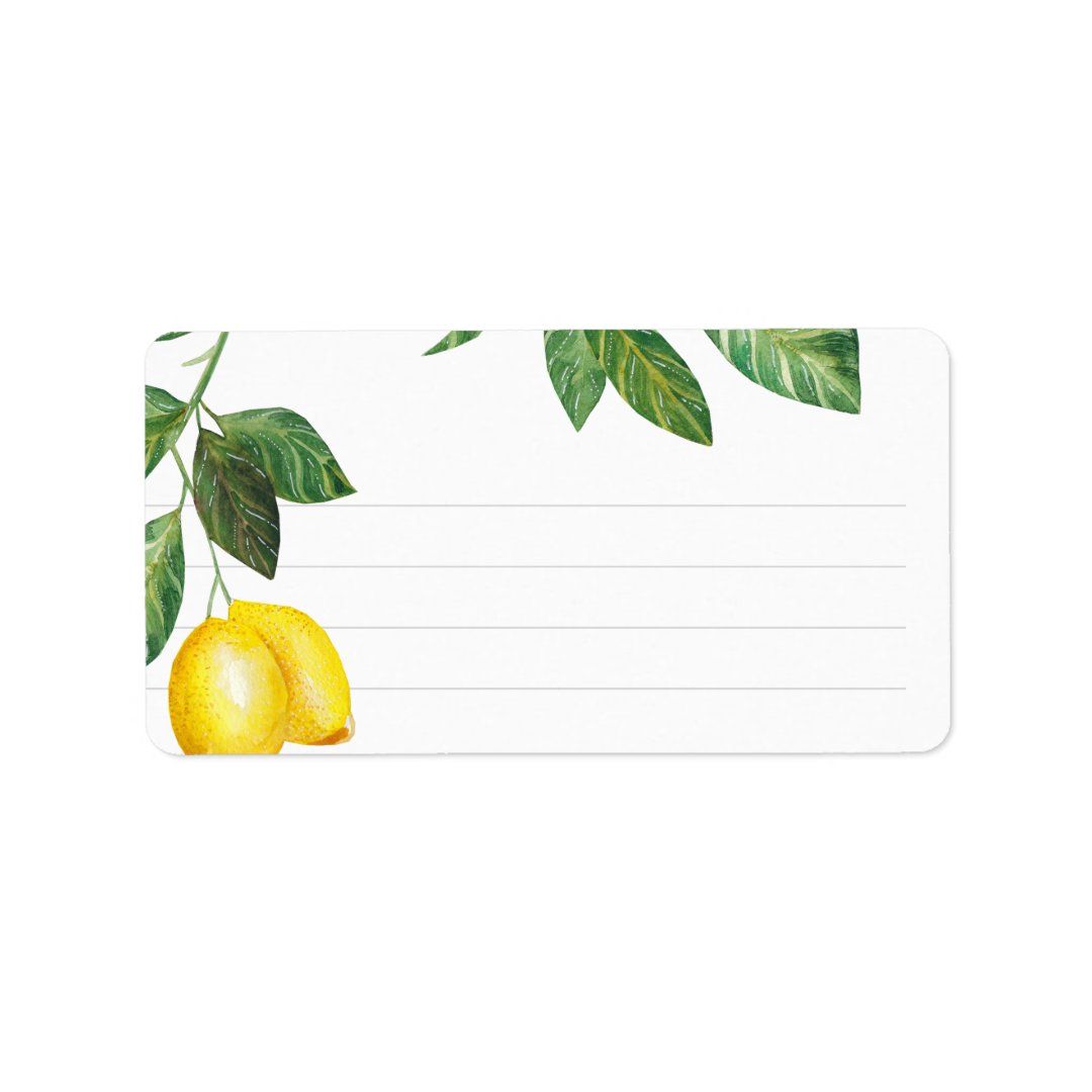 Lemon Season Wedding Celebration | Blank Lined Label | Zazzle